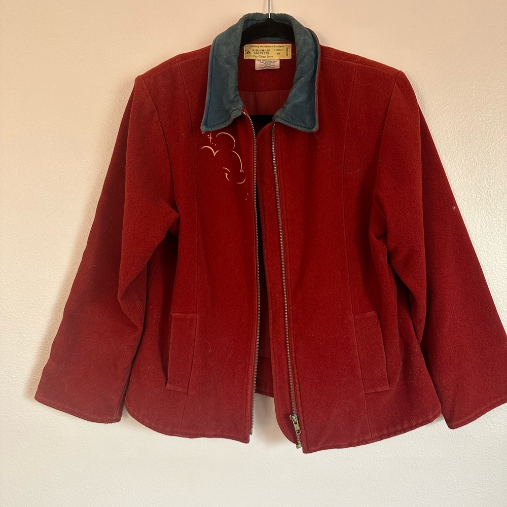 Rare Disney Cast Member Coat Burgundy Disney Worldwid… - Gem